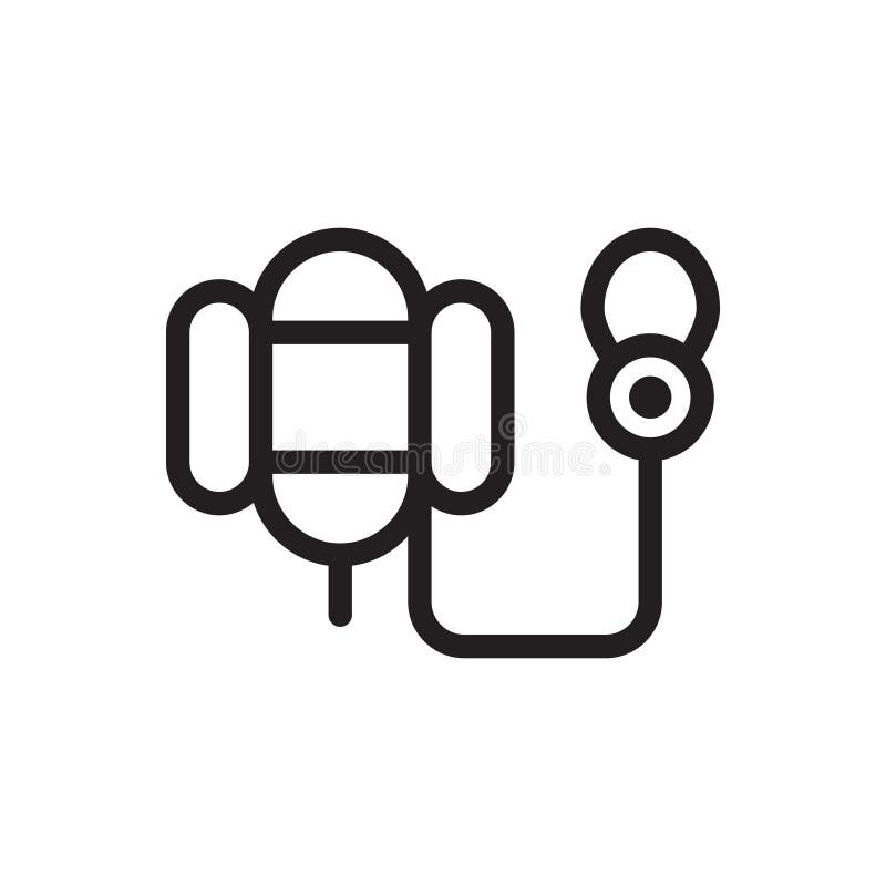 Breathing COVID Protection Equipment Icon Outline Vector. Isolated on ...