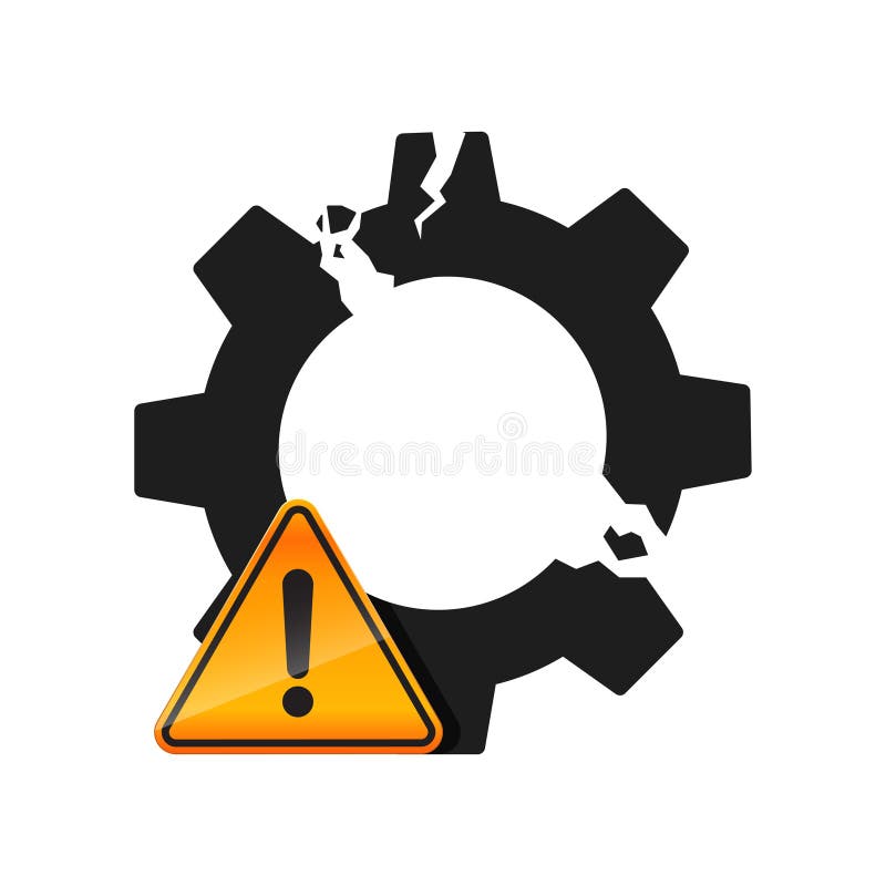 Broken Gear in Half Logo Design, Repair Concept, Broken Wheel. Vector ...