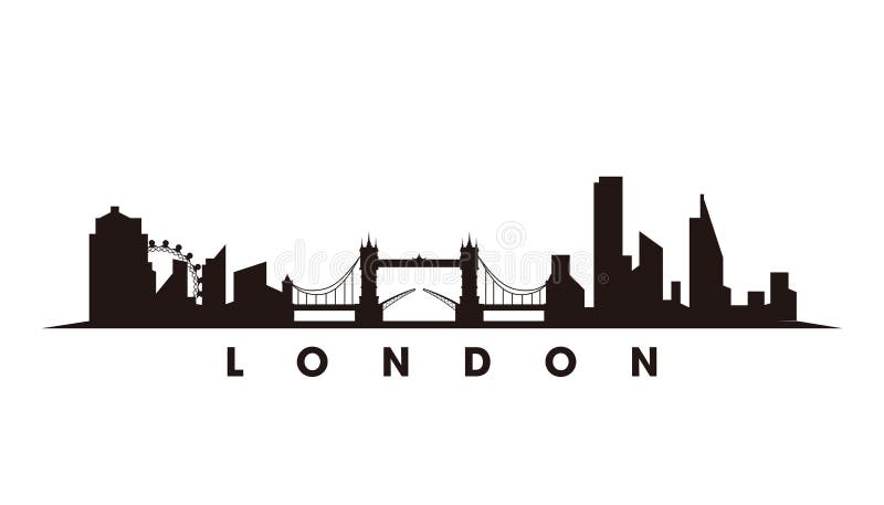 London Skyline and Landmarks Silhouette Vector Stock Vector ...