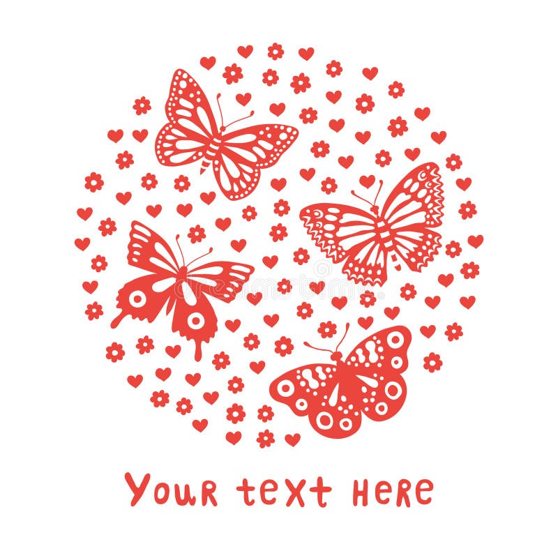 Butterfly Card. Vector Illustration Stock Vector - Illustration of ...