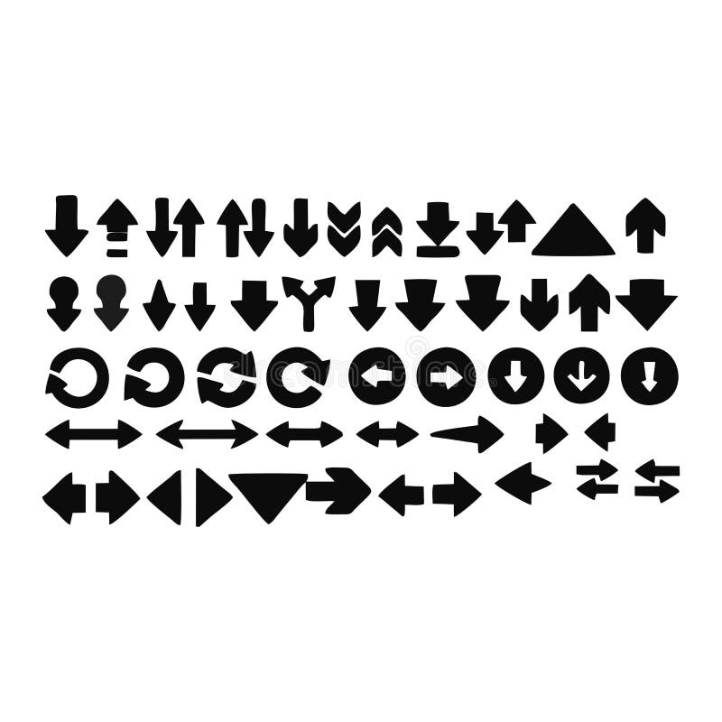 Vector Arrow Symbols and Shapes Stock Vector - Illustration of drawn ...