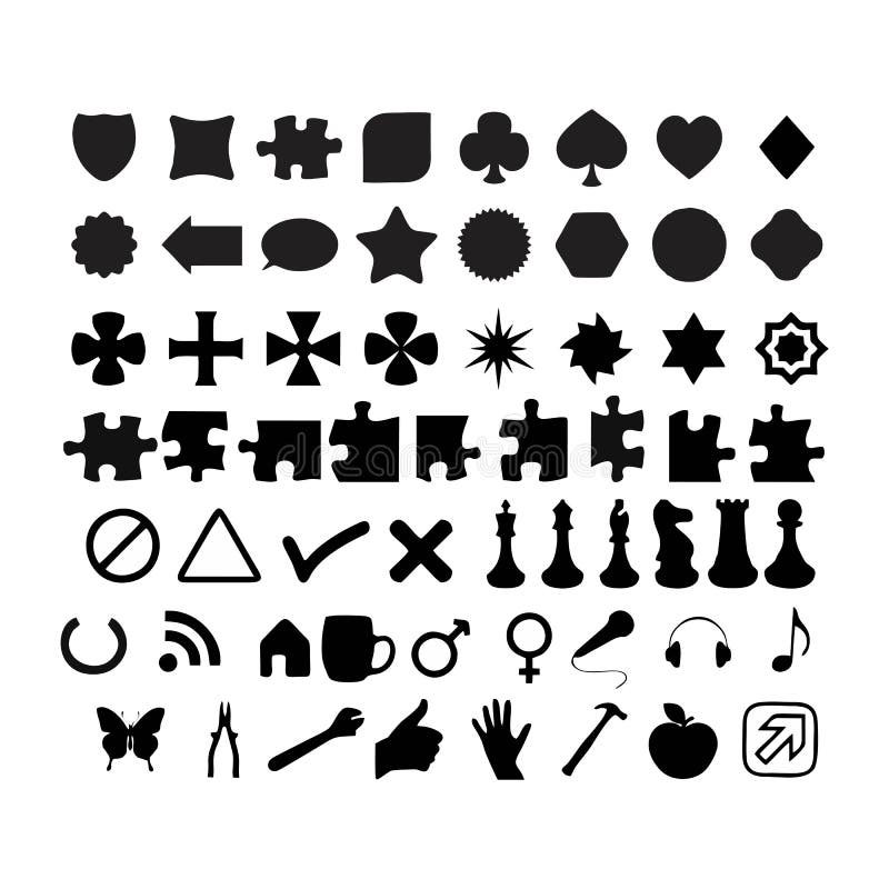 Set of Various Shapes and Symbols Stock Vector - Illustration of bubble ...