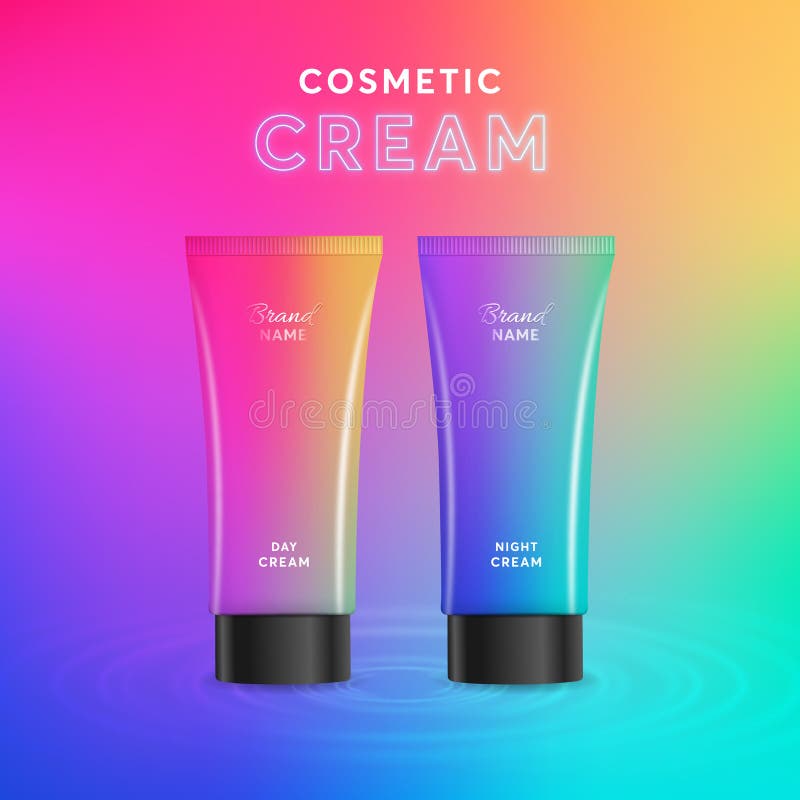 Colorful Cosmetic Day and Night Cream Product Stock Vector ...