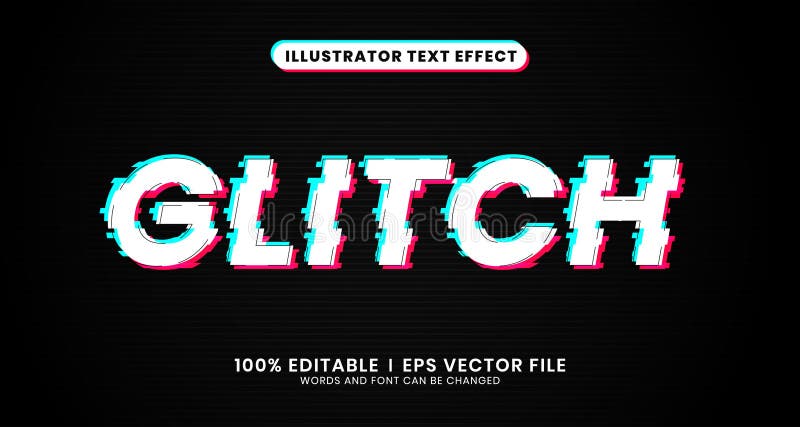Editable Glitch Text Effect. Stock Vector - Illustration of symbol ...