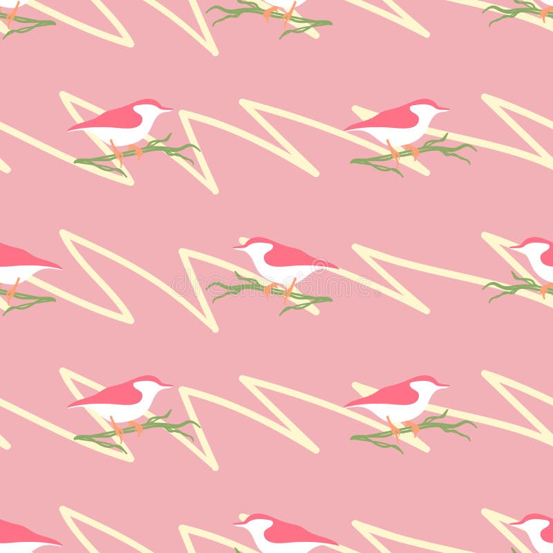 Seamless Abstract Birds Pattern, Fashionable Illustration, Vector EPS ...