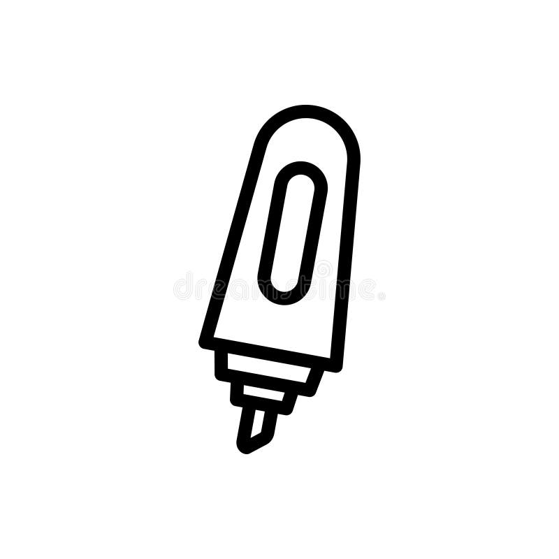 Highlighter Back To School Icon Outline Vector. Isolated on White Background Stock Vector ...