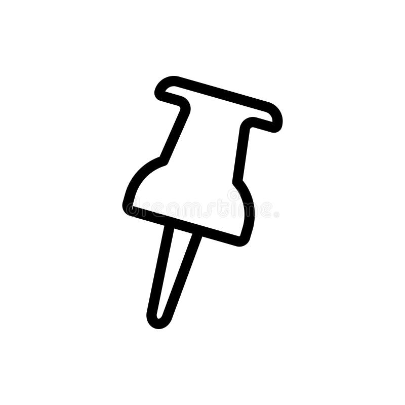 Pin Back To School Icon Outline Vector. Isolated on White Background ...