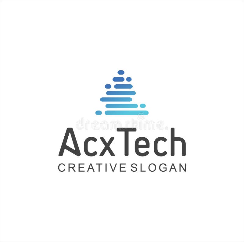 A Tech Logo Abstract Design Vector Template Linear Style. Initial a ...