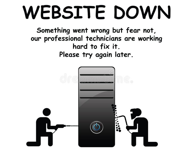 Comical website down stock vector. Illustration of internet - 190813316