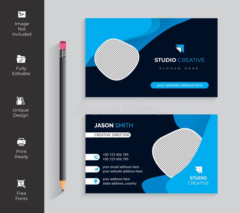 Modern Presentation Card with Company Logo. Vector Business Card ...