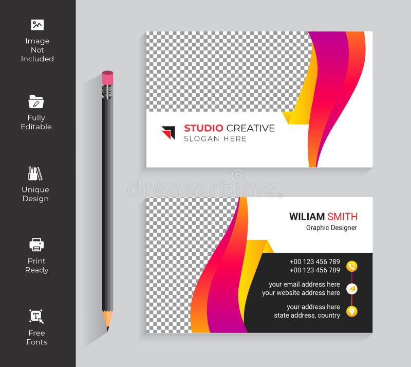 Modern Presentation Card with Company Logo. Vector Business Card ...