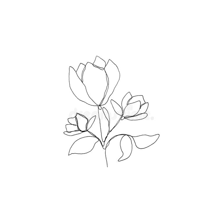 Simple Continous Line Art Vector Design Stock Vector - Illustration of ...