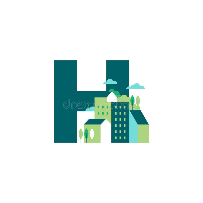 Modern Initial H Building Logo Stock Vector - Illustration of cityscape ...
