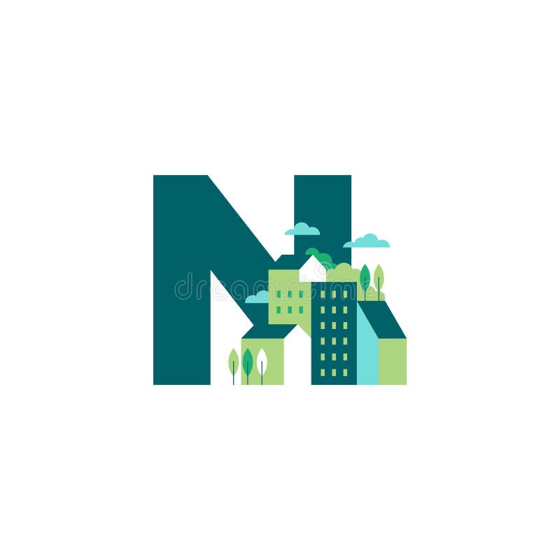 Modern Initial N Building Logo Stock Vector - Illustration of card ...