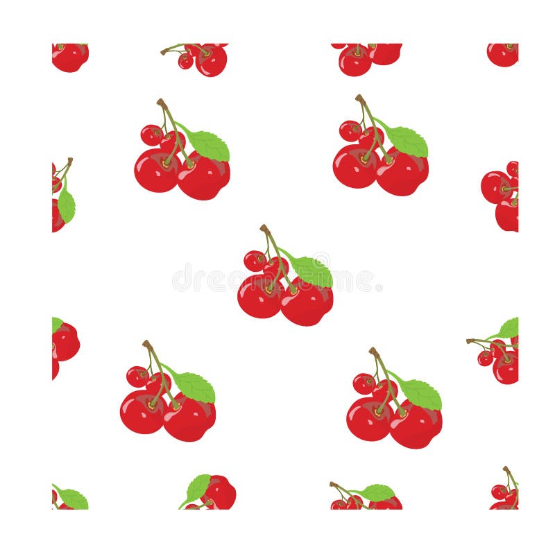 Fun Pattern with Cherry As the Object Stock Vector - Illustration of ...