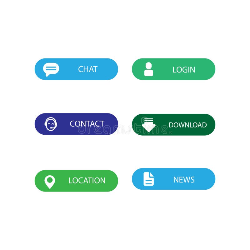 Web Button Template Icon Design Button Collections Stock Illustration ...