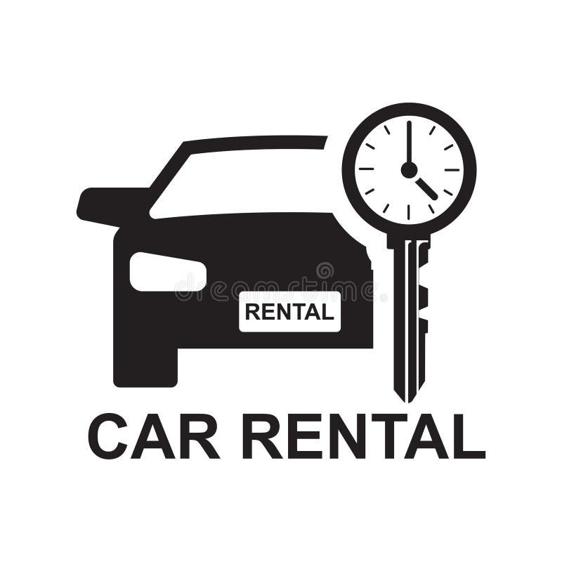 Car Rental Icon Isolated on White Background Stock Vector ...