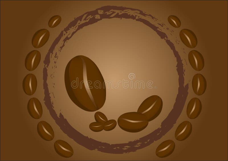 Vector Coffee Bean Elements, Isolated Brown Background Stock ...