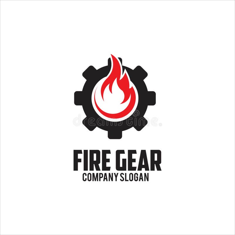 Fire Gear Exclusive Logo Design Inspiration Stock Vector - Illustration ...