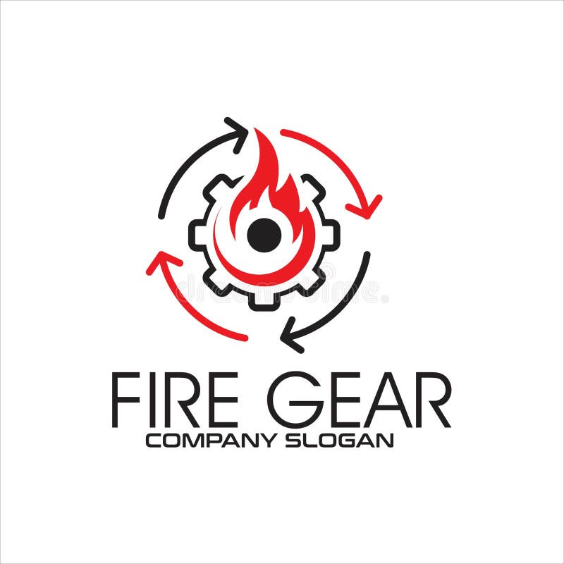 Fire Gear Exclusive Logo Design Inspiration Stock Vector - Illustration ...