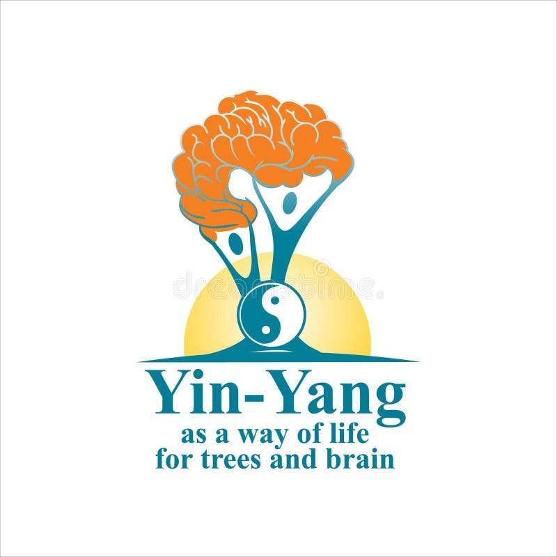 Yin Yang As a Way of Life for Trees and Brain Exclusive Logo Design ...