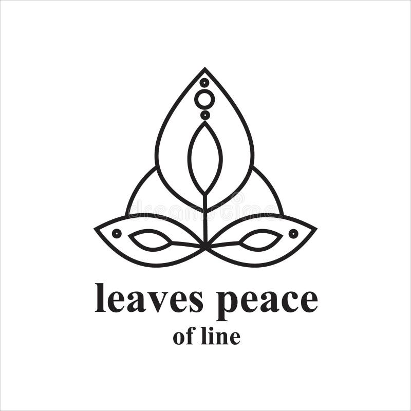 Leaves Peace Logo Line Exclusive Design Exelent Stock Vector ...