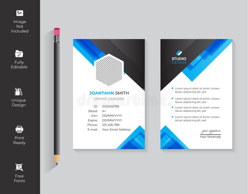 Id Card with Lanyard Set Isolated Vector Illustration. Blank Plastic ...