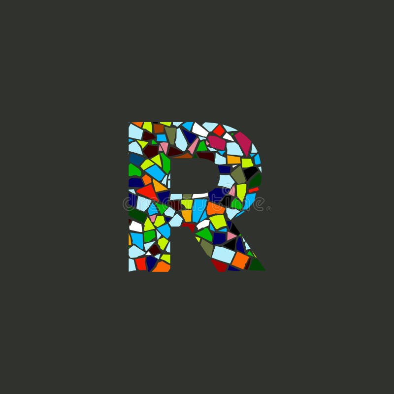 Colorful and Unique Mosaic Initial R Logo Stock Vector - Illustration ...