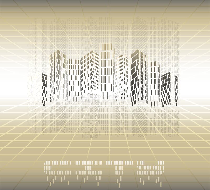 Abstract Digital City Background, Cityscape Corporate Buildings Stock ...