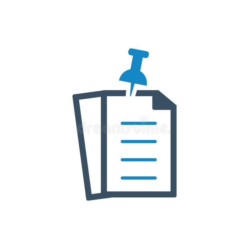 Document Pin Paper File Location Icon Vector Illustration Stock Vector ...
