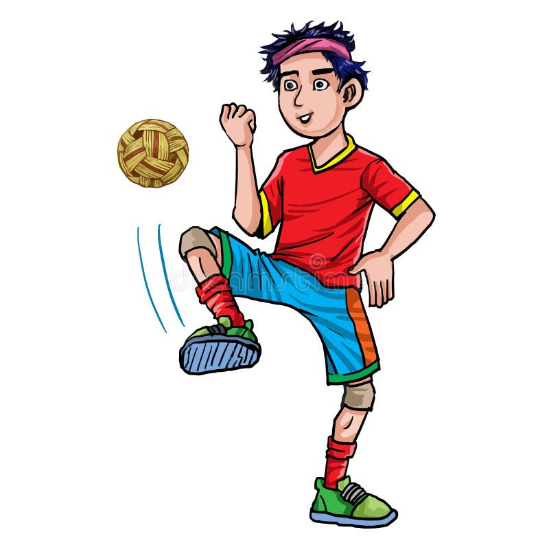 Takraw action stock illustration. Illustration of play - 71837622