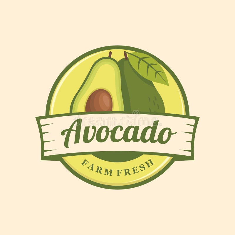 Avocado Farm Fresh Logo Design Stock Vector - Illustration of ...