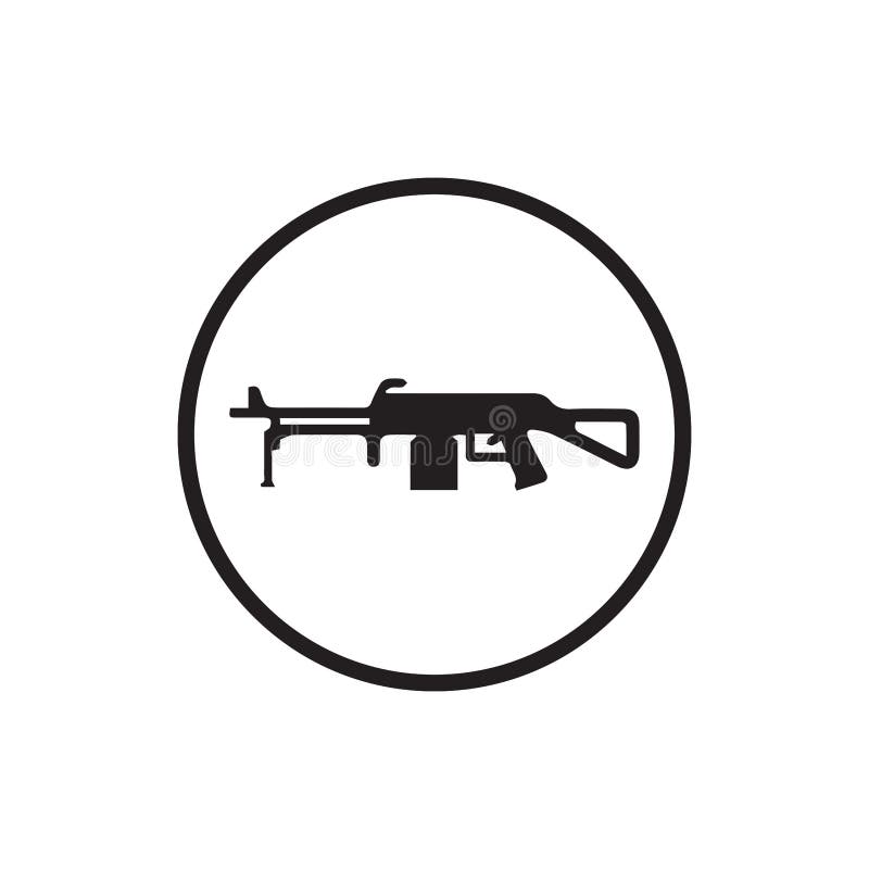 Assault rifle vector black stock vector. Illustration of shield - 194635589