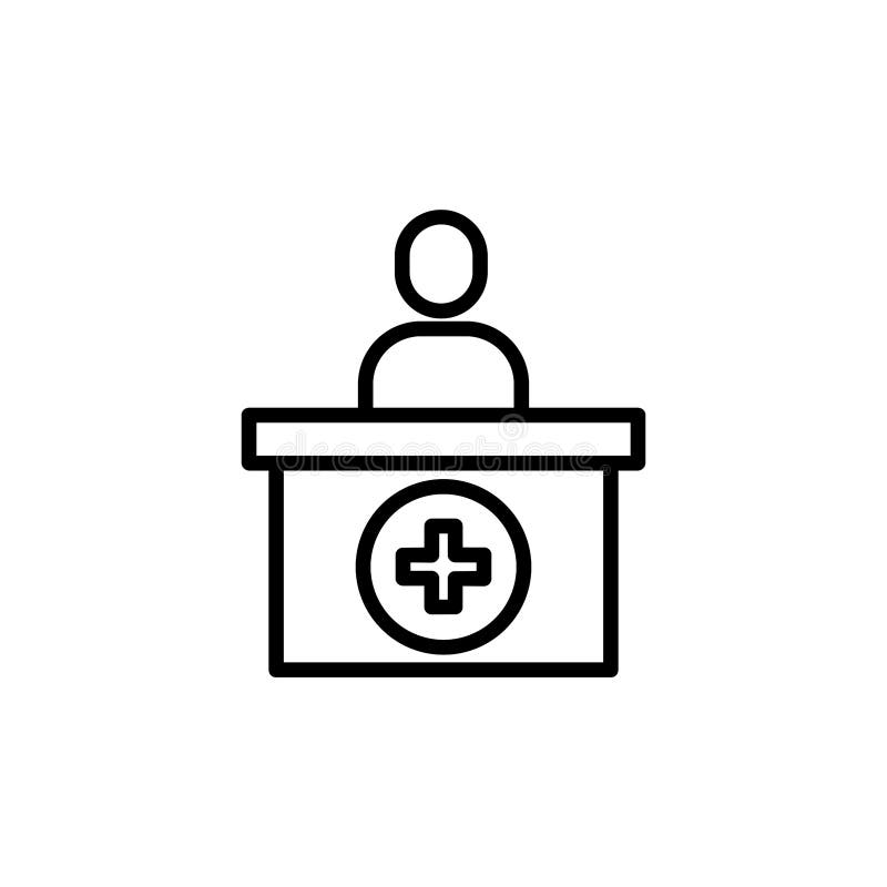 Medical help desk icon stock vector. Illustration of desk - 194678531