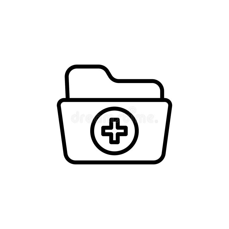 Medical file folder icon stock vector. Illustration of assistance ...