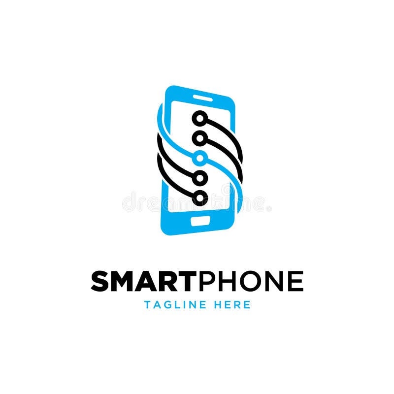Smartphone Logo Design Template.Phone Technology Symbol Stock Vector ...