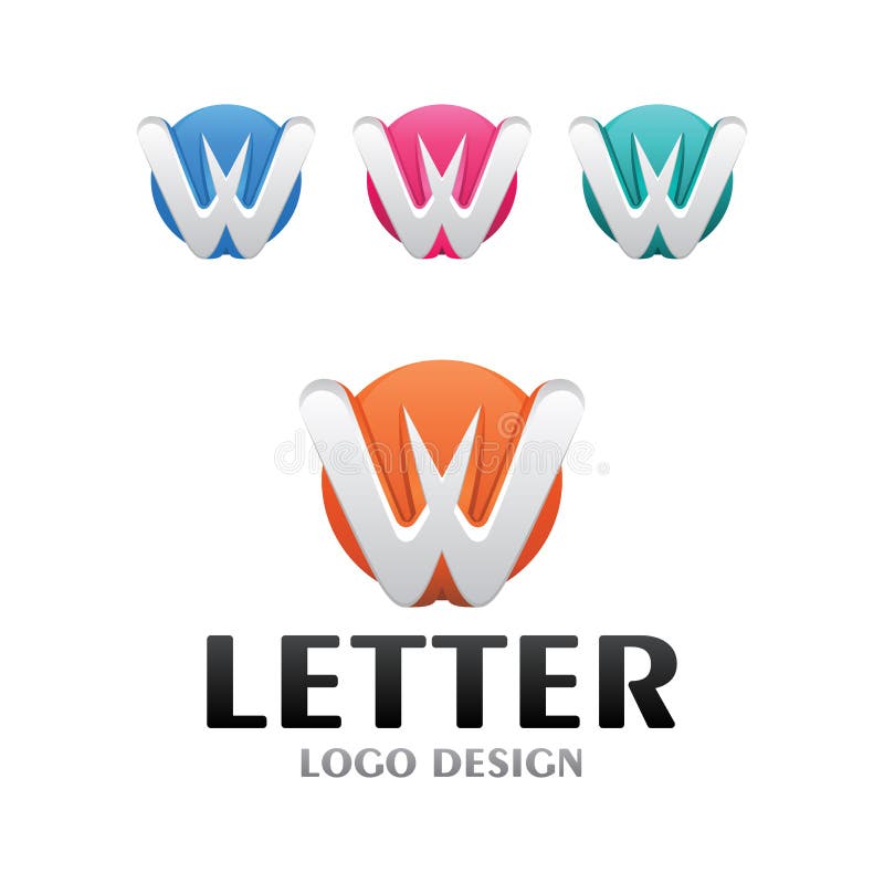 Sphere Letter W Logo Templates Stock Vector - Illustration of ...