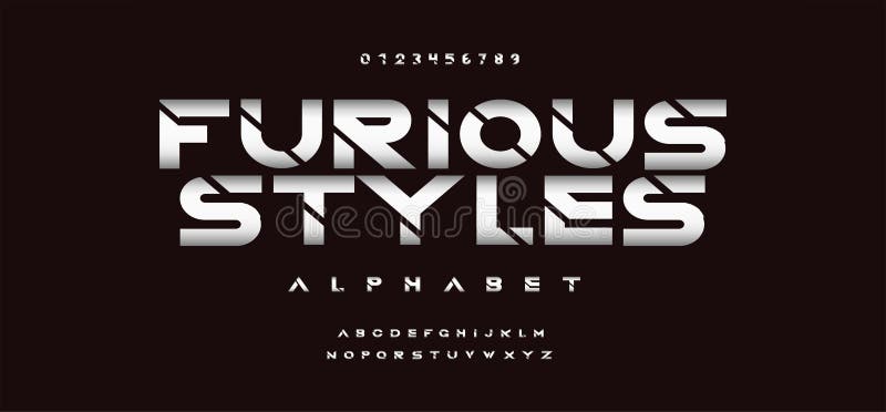 Fast and Furious Style Fonts. Stock Vector - Illustration of bike ...