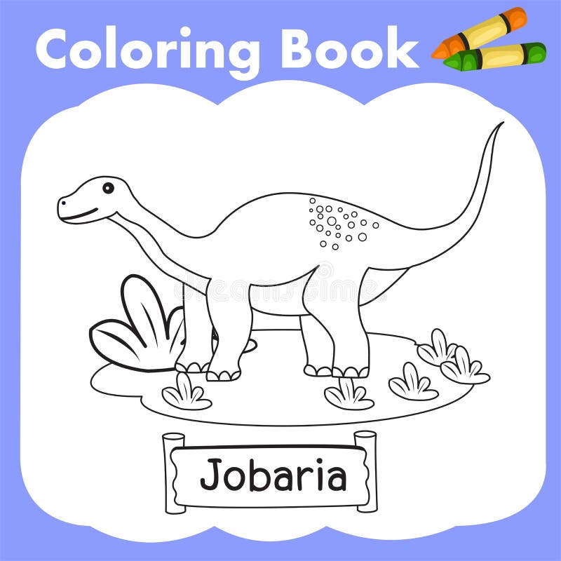 Illustrator of Coloring Book Dinosaur Jobaria Stock Vector ...