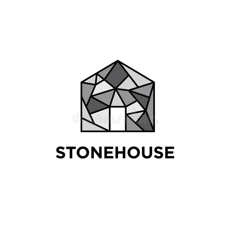 Home Stone Logo Design.creative House with Build Stones Stock Vector ...