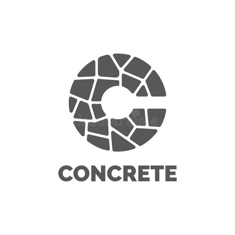 Vector Logo of Concrete and Concrete Blocks Stock Illustration ...