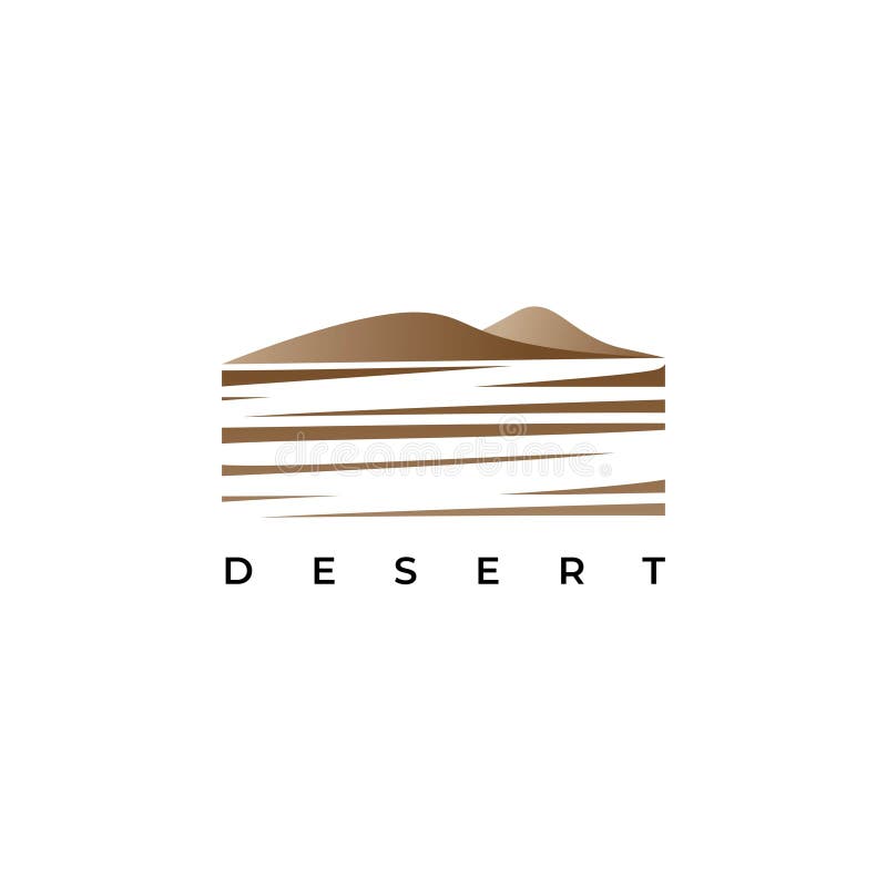 Desert Logo Design Template.Mountain Hill with Sunshine Illustration ...
