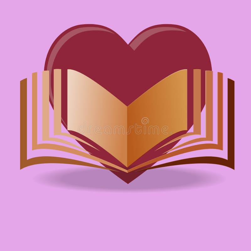 Love Book Signs and Symbols Flat Education Stock Illustration ...