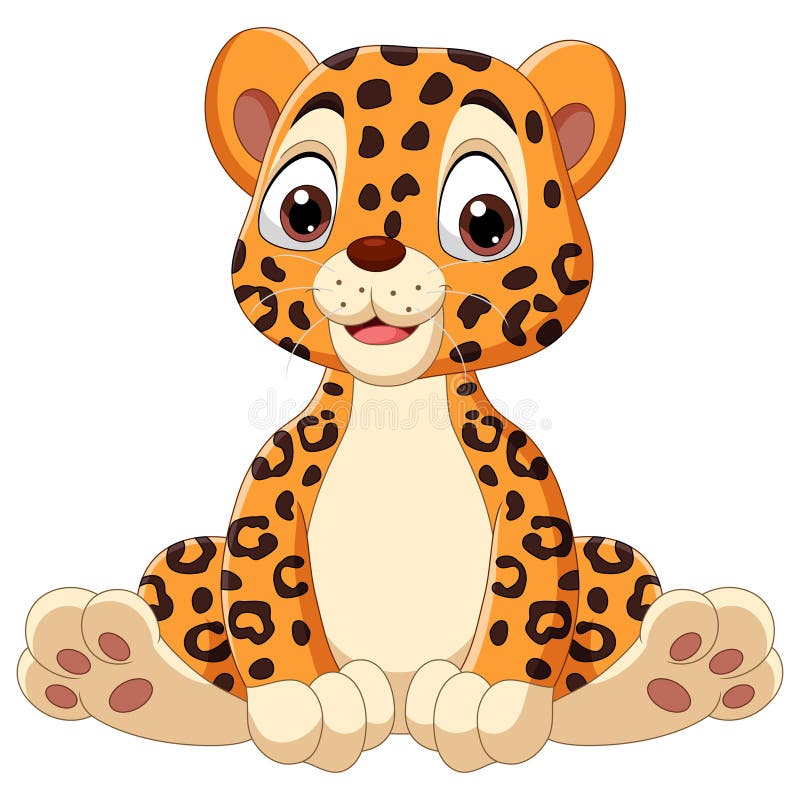 Baby leopard cartoon stock vector. Illustration of furry - 33992364
