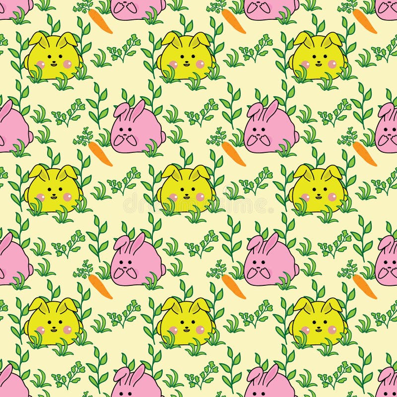 Fun Patterns with Cute Rabbit Stock Vector - Illustration of autumn ...
