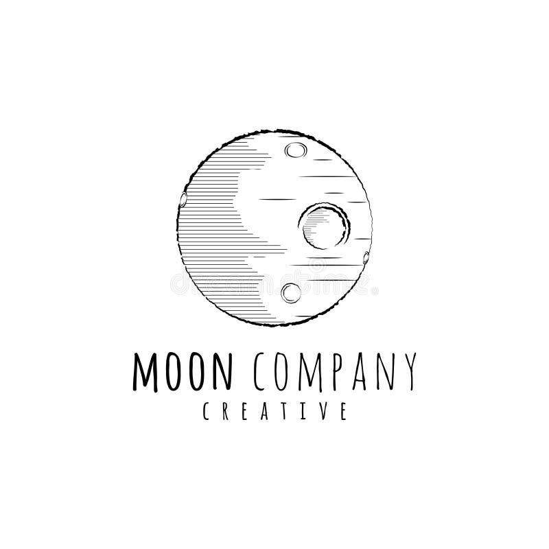 Creative Moon Logo Design Inspiration. Stock Vector - Illustration of ...