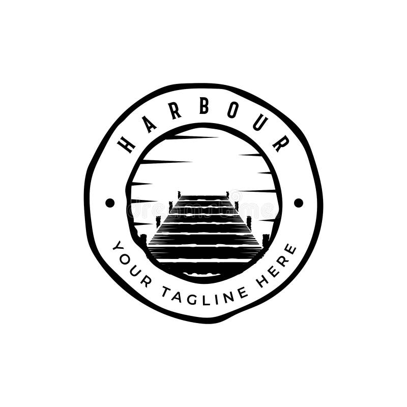 Harbor Logo Design Emblem Illustration-Vector Stock Vector ...