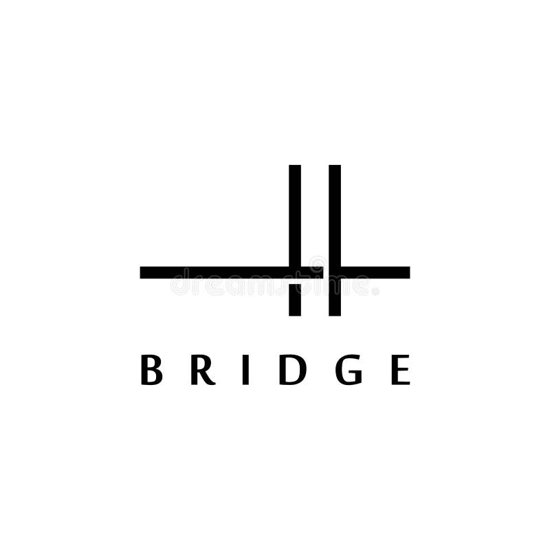 Simple Bridge Road Vector Icon Logo Design for Construction ...