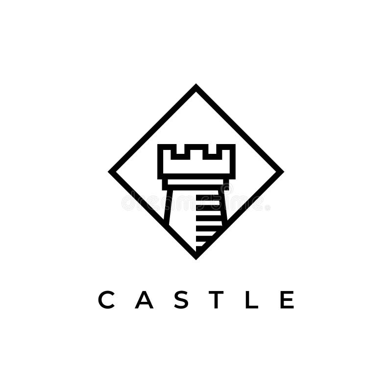 Castle in Square Logo Design Template.simple Castle Icon Vector Stock ...