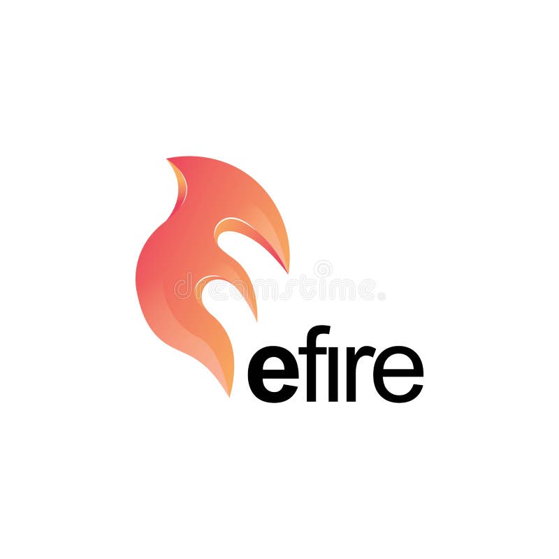 Creative Fire Icon with Letter E .Flame Logo Design with Initial Symbol ...